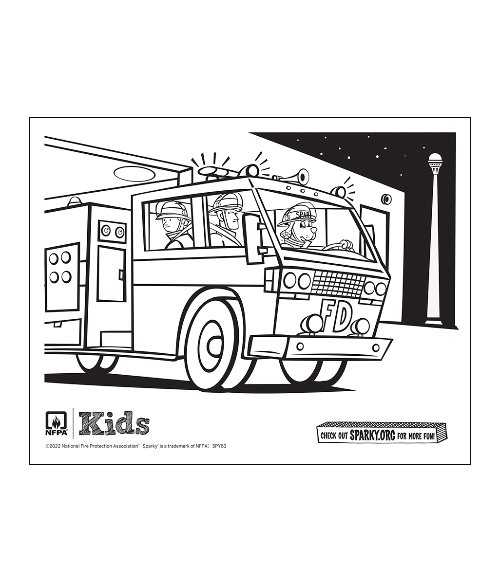 supercoloring fire truck